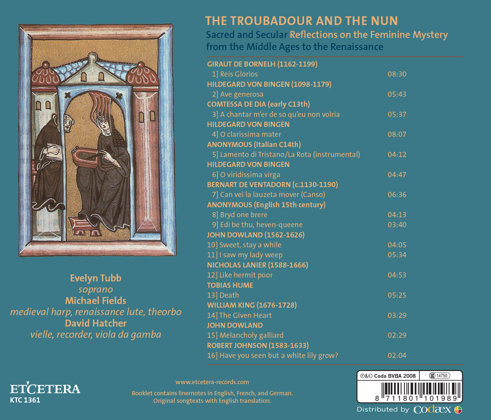 The Troubadour and The Nun - Evelyn Tubb, Michael Fields, David Hatcher | Etcetera