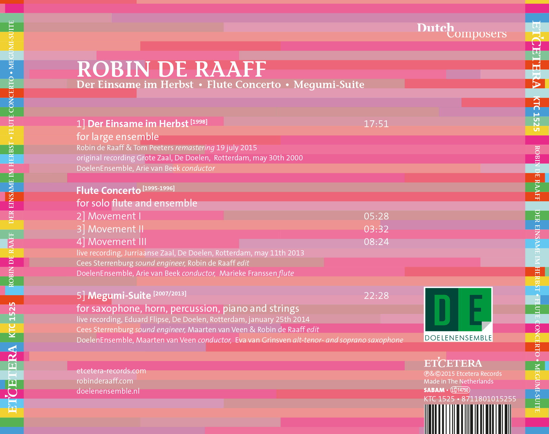 Robin de Raaff: Der Einsame im Herbst, Flute Concerto, Megumi-Suite | Etcetera
